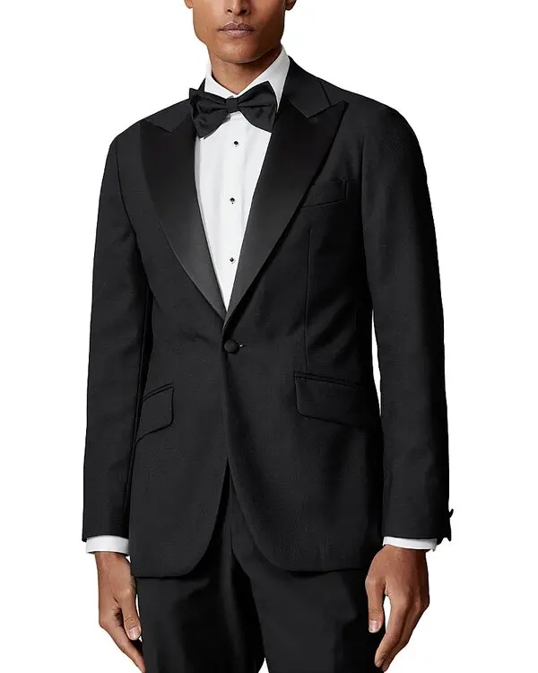REISS Jacquard Tailored Fit Tuxedo Jacket