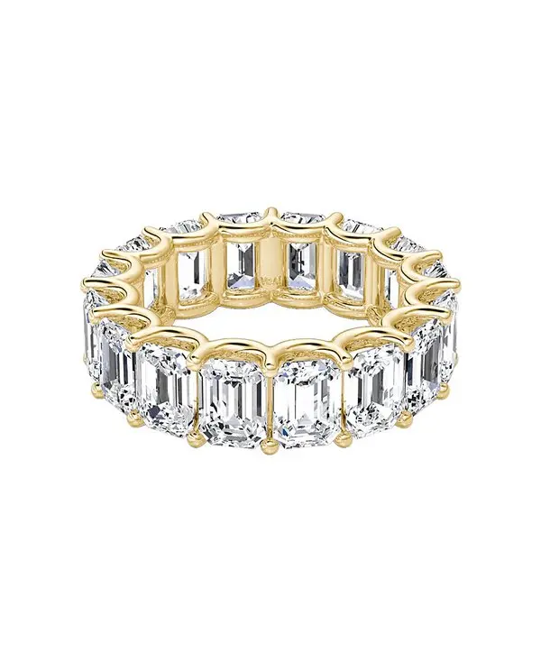 VRAI 18k Gold Eternity Band With 8ctw Emerald Lab Grown Diamonds - K Yellow Gold