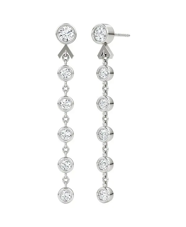 VRAI Arrow Drop Earrings With Lab Grown Diamonds - K White Gold