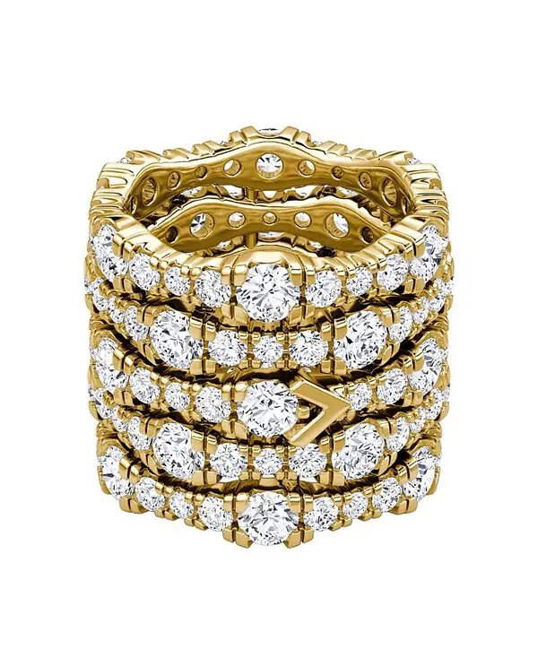VRAI Row Pavé Ring With Lab Grown Diamonds - K Yellow Gold