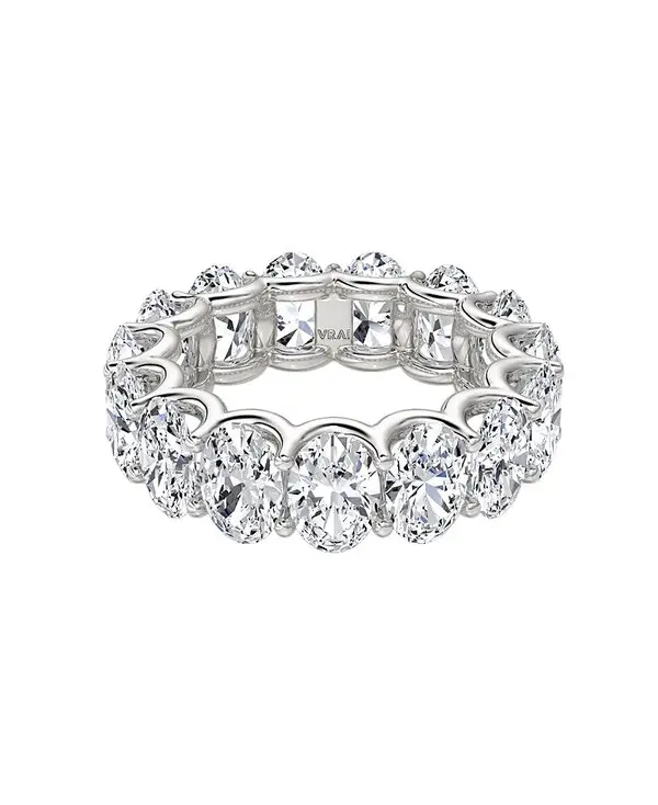 VRAI Eternity Band In 18k Gold, 7.5ctw Oval Lab Grown Diamonds - K White Gold