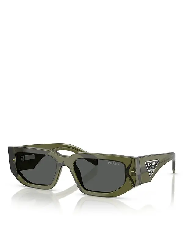 Prada 55mm Rectangular Sunglasses - Military Green/dark Grey