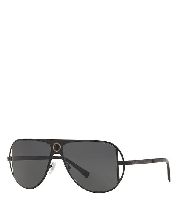 Versace Aviator Sunglasses, 57mm - Matte Black/dark Grey