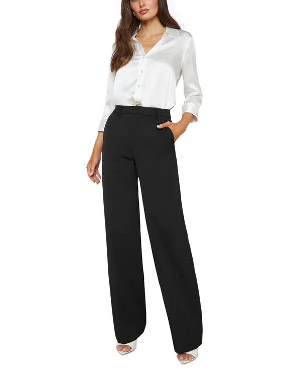 L'Agence Livvy Straight-leg Pants - Black