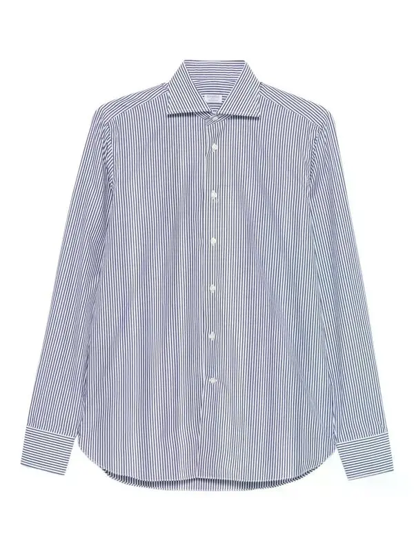 BORRIELLO NAPOLI Striped Cotton Shirt - Blue