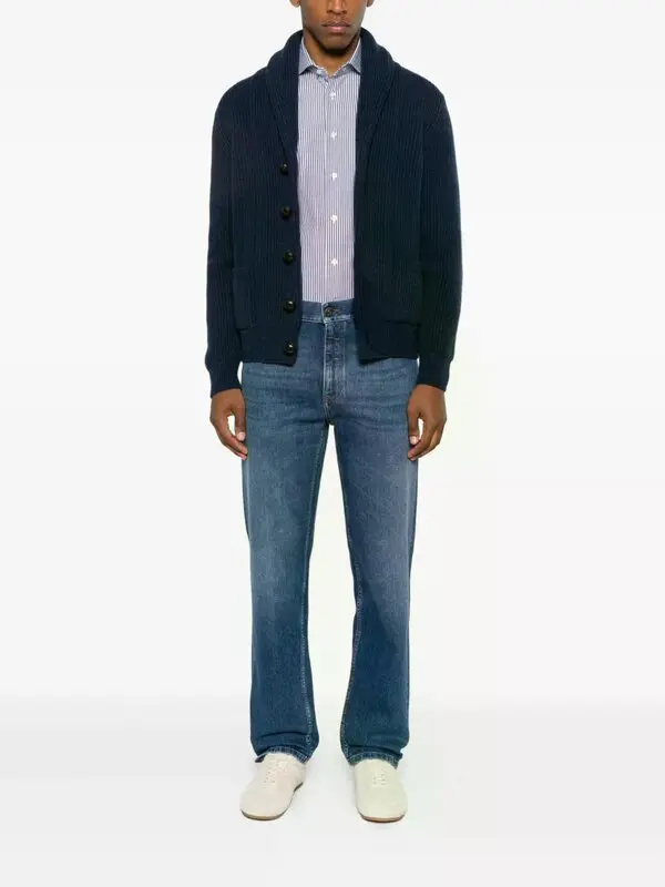 BORRIELLO NAPOLI Striped Cotton Shirt - Blue