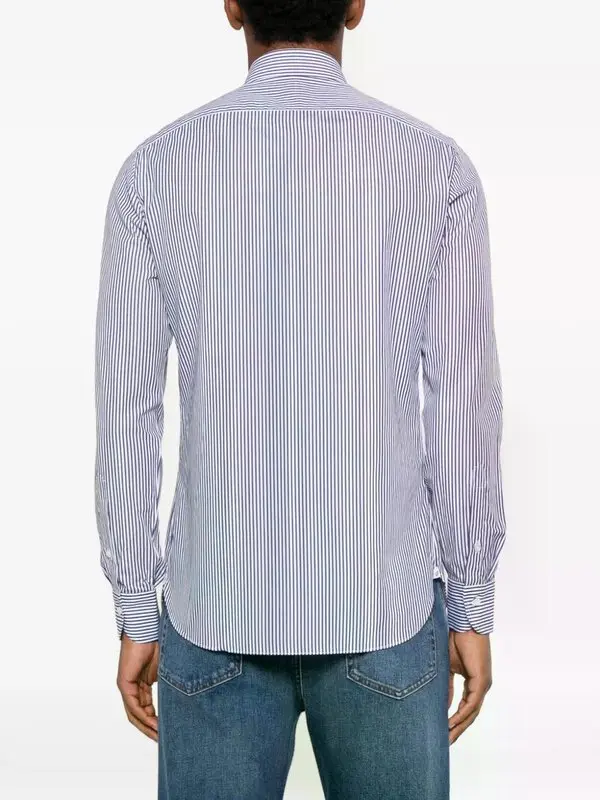BORRIELLO NAPOLI Striped Cotton Shirt - Blue