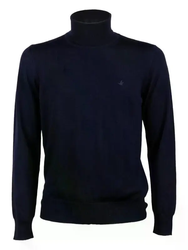 BROOKSFIELD Roll Neck Logo Sweater - Blue