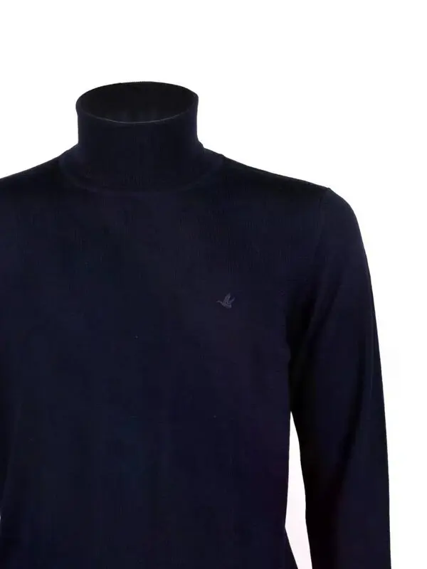 BROOKSFIELD Roll Neck Logo Sweater - Blue
