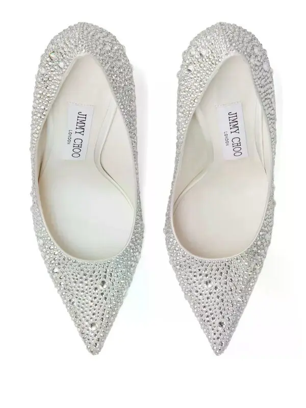 JIMMY CHOO Love 100 Crystal-embellished Pumps - Silver