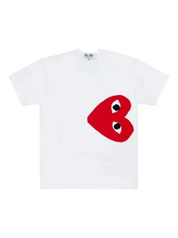 Play Comme Des Garcon Side Heart Logo T-shirt - White