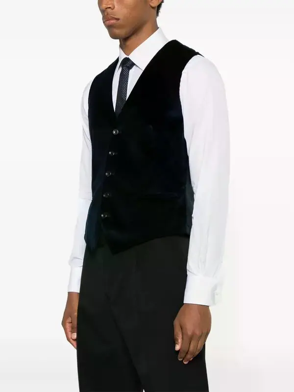 Tagliatore Brian Button Waistcoat - Blue