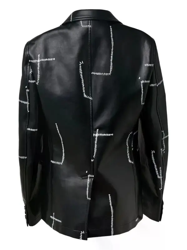 Comme Des Garçons Stitched-detail Leather Blazer