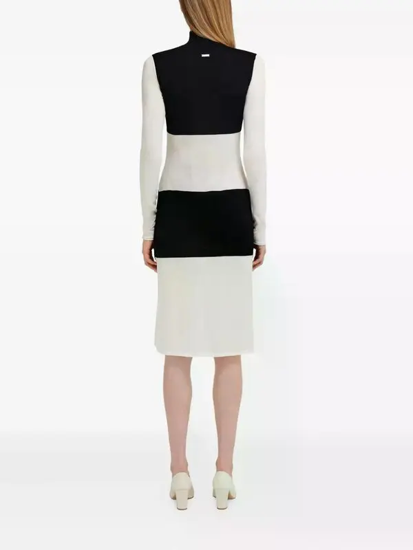 FERRAGAMO Colour-block Turtleneck Dress - White
