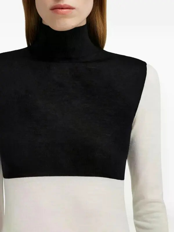 FERRAGAMO Colour-block Turtleneck Dress - White