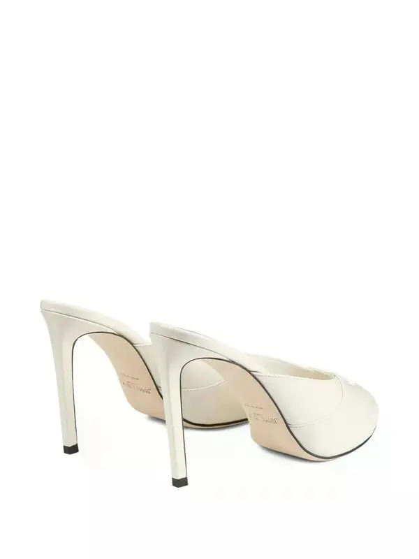 JIMMY CHOO Brigitte 100 Peep-toe Mules - Neutrals