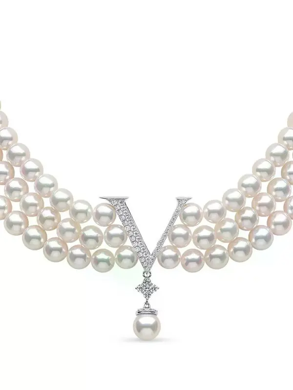 Yoko London 18k White Gold Akoya Pearl And Diamond Necklace - Silver