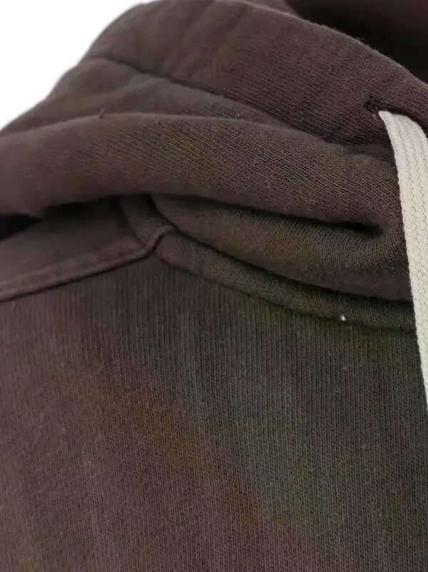 Rick Owens Drawstring Cotton Hoodie - Brown