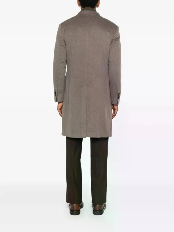 Tagliatore Buttoned Colorado Coat - Brown