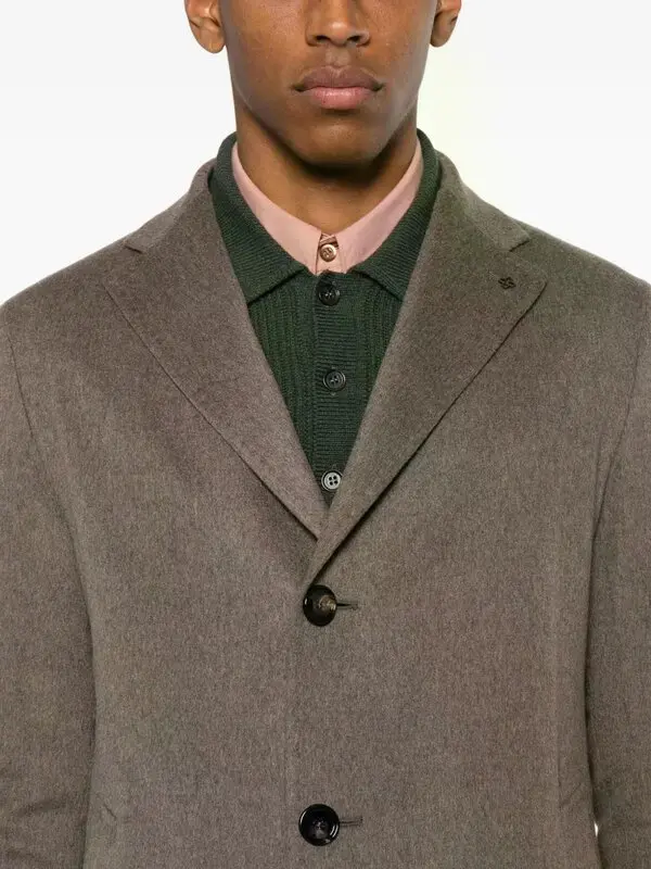 Tagliatore Buttoned Colorado Coat - Brown