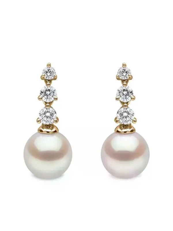 Yoko London Akoya Pearl And Diamond Earrings - Gold