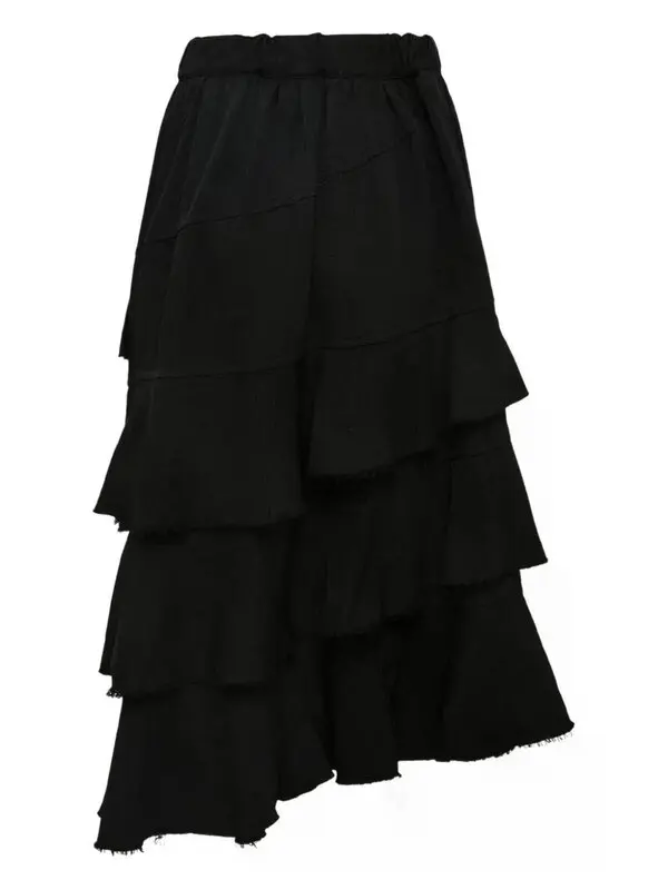 Comme Des Garçons Layered-design Midi Skirt - Black