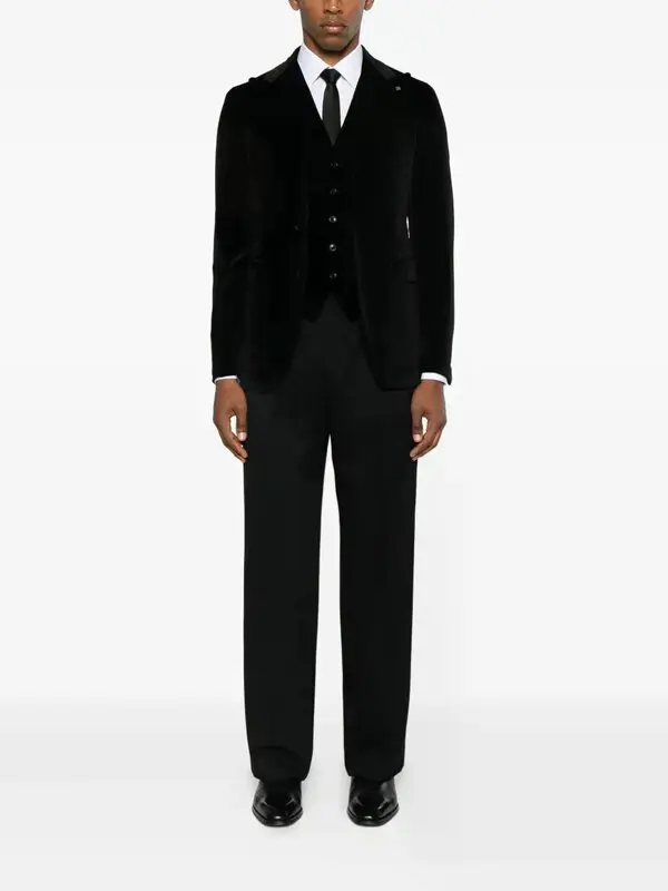 Tagliatore Brian Button Waistcoat - Black