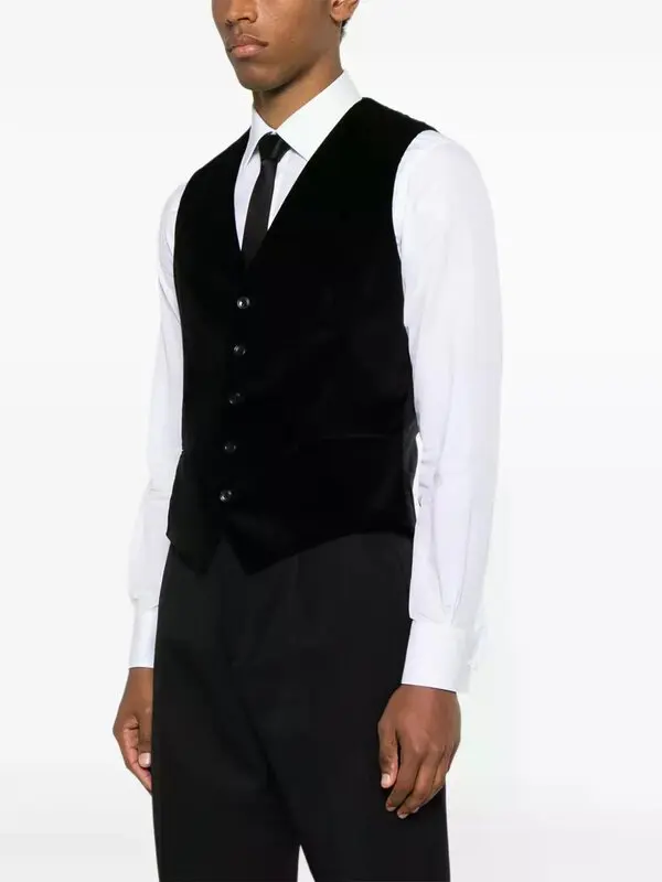 Tagliatore Brian Button Waistcoat - Black
