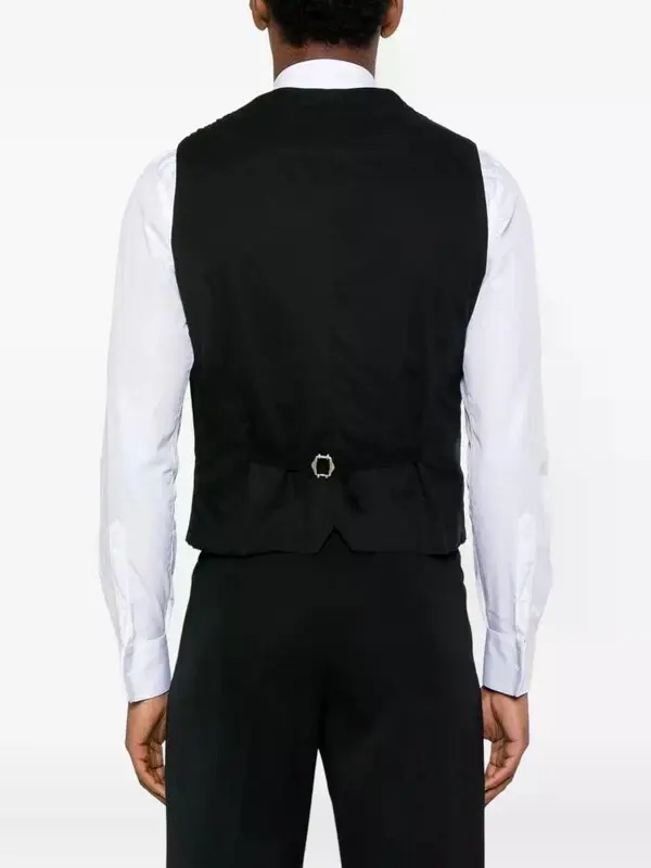 Tagliatore Brian Button Waistcoat - Black