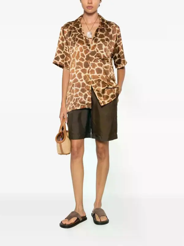 Loulou De Saison Zinia Elasticated Shorts - Brown