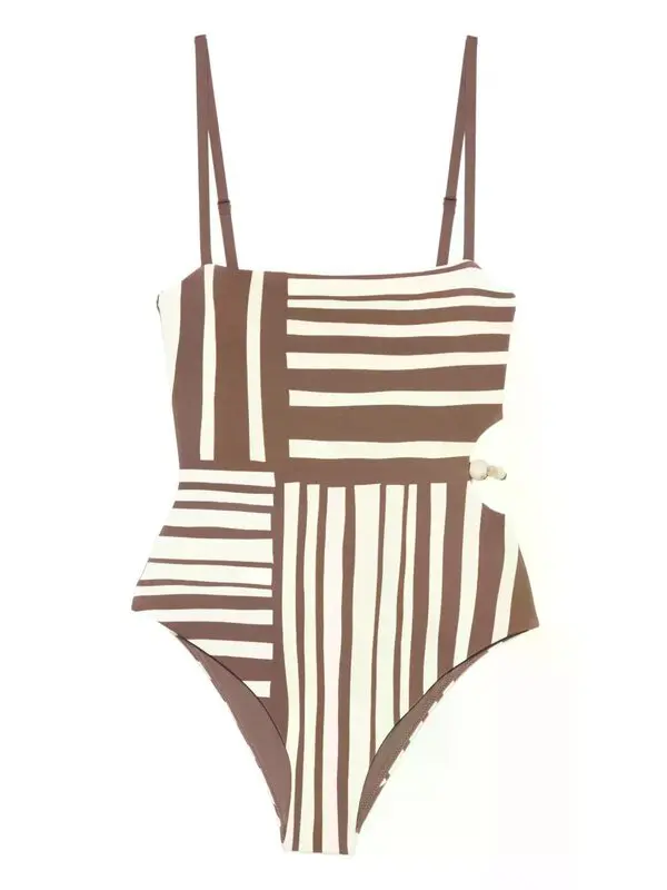 Sir The Label Linocut Beaded Swimsuit - Brown