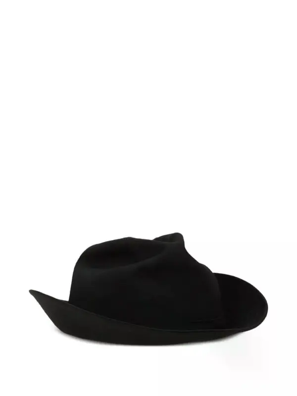 Yohji Yamamoto Panelled Fedora Hat - Black