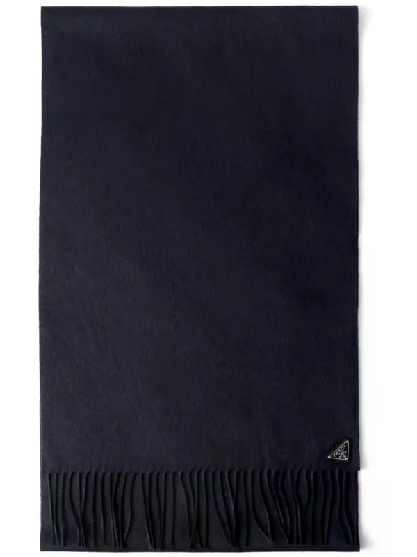 Prada Fringed Silk-cashmere Scarf - Blue