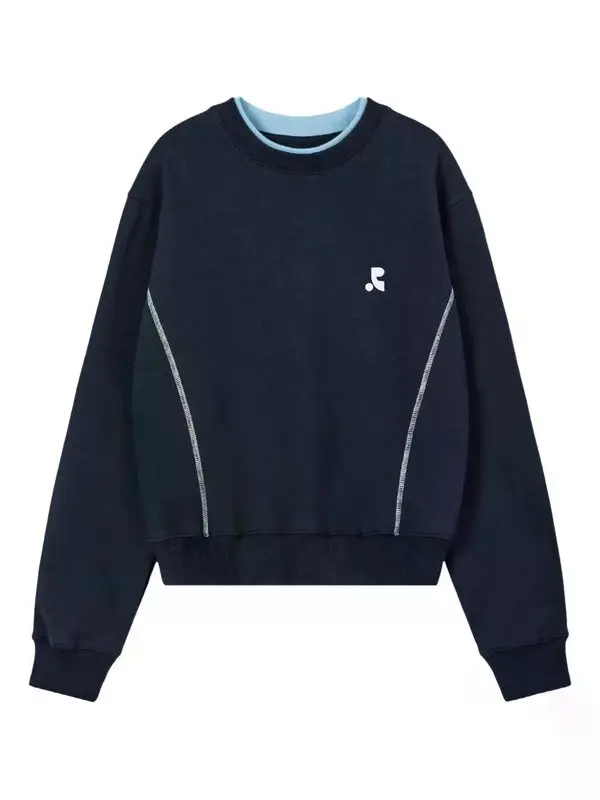 REST&RECREATION Layered-neck Logo-detail Sweatshirt - Blue