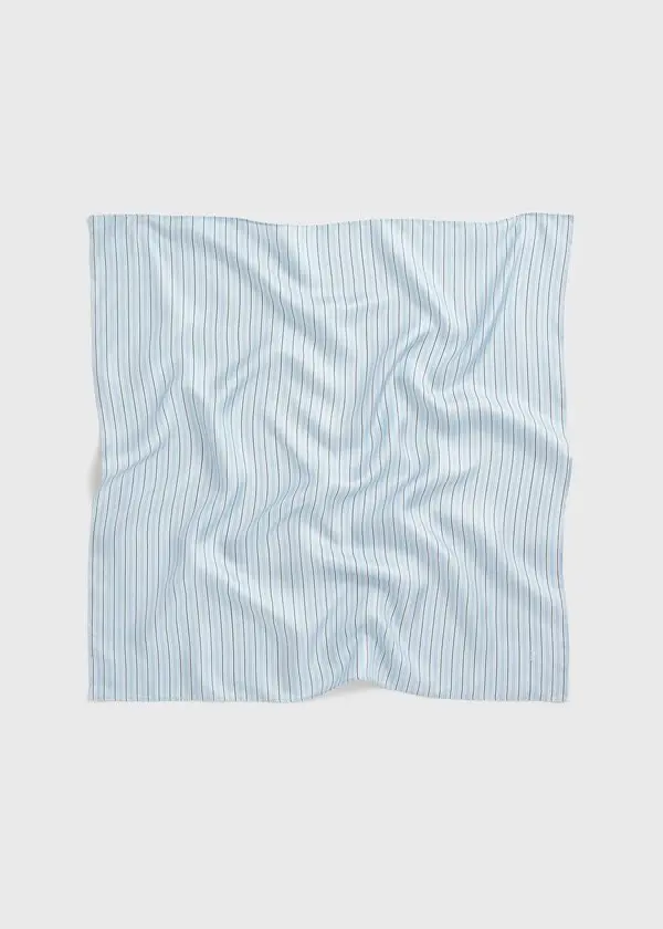 TOTEME Striped Silk Scarf Ice/white - Blue