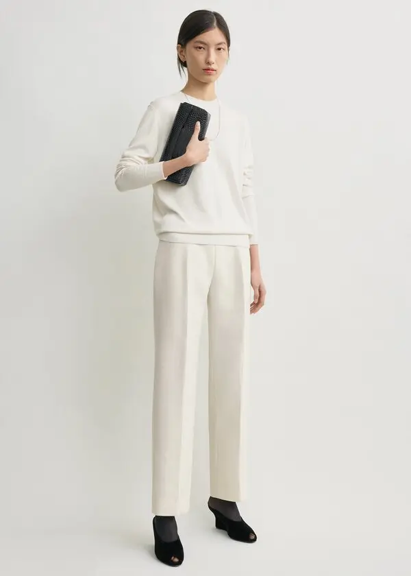 TOTEME Slim Evening Trousers - Ecru
