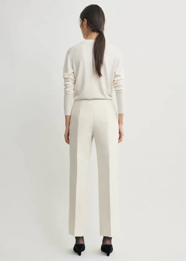 TOTEME Slim Evening Trousers - Ecru