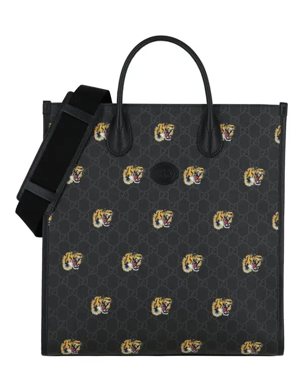 Gucci Gg Tiger Shoulder Bag - Black
