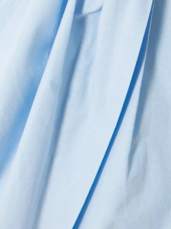 ST. AGNI Open-back Gathered Organic Cotton-poplin Halterneck Top - Blue
