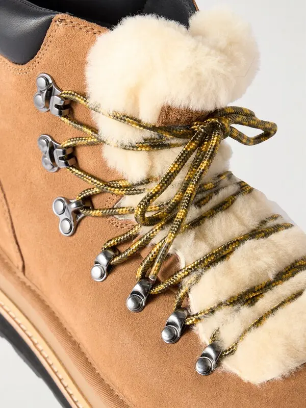 UGG Sacai X Lace-up Shearling Ankle Boots