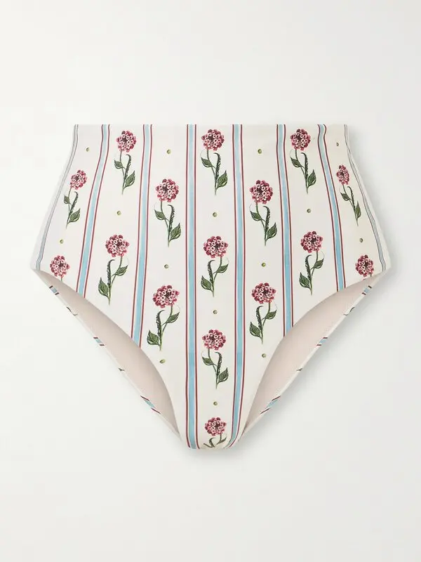 Agua Bendita Printed High-waisted Bikini Bottom - Multi