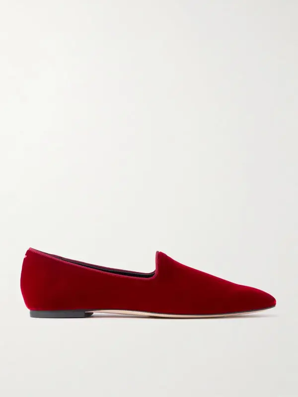 AeydĒ Vanna Velvet Loafers - Red