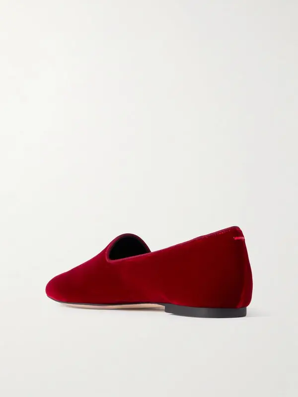 AeydĒ Vanna Velvet Loafers - Red