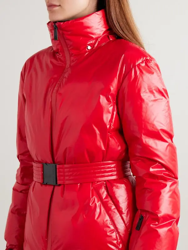 Perfect Moment Candice Hooded Belted Down Ski Jacket