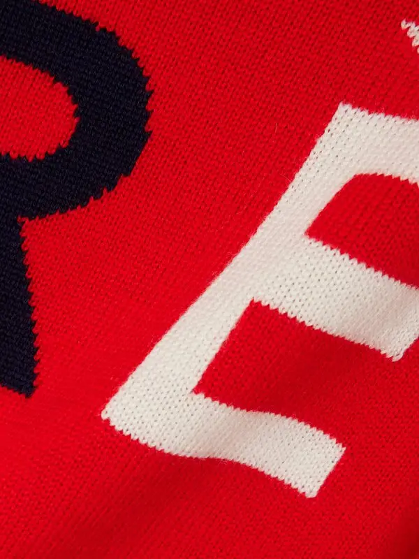 Perfect Moment Intarsia Merino Wool Turtleneck Sweater - Red