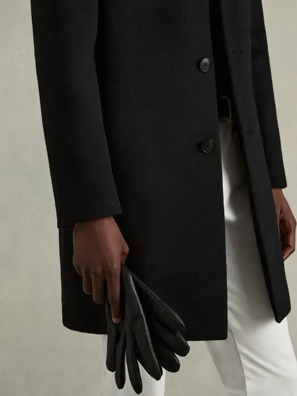 REISS Monty Nappa Leather Gloves - Black
