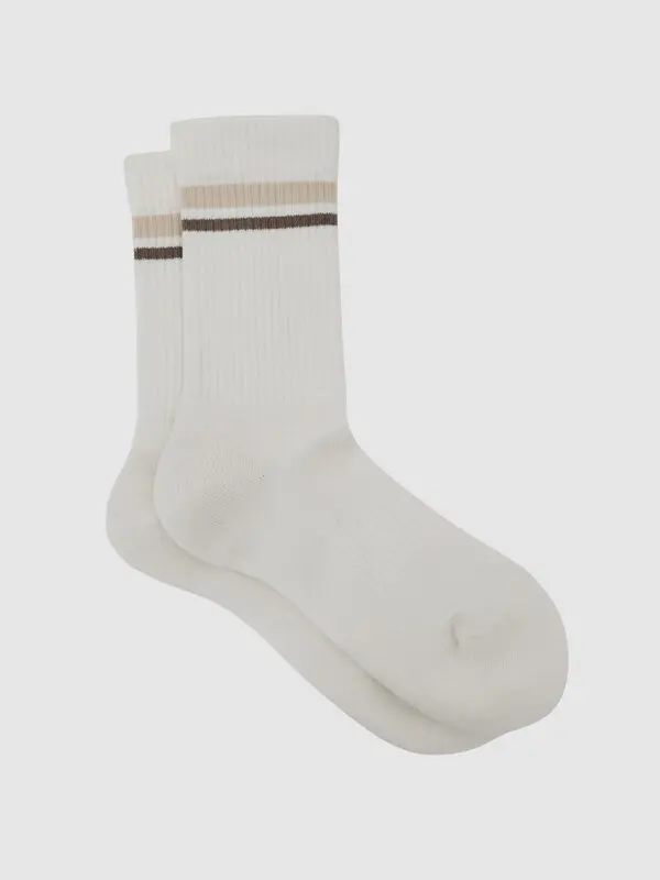 REISS Cotton-blend Striped Socks - Neutral