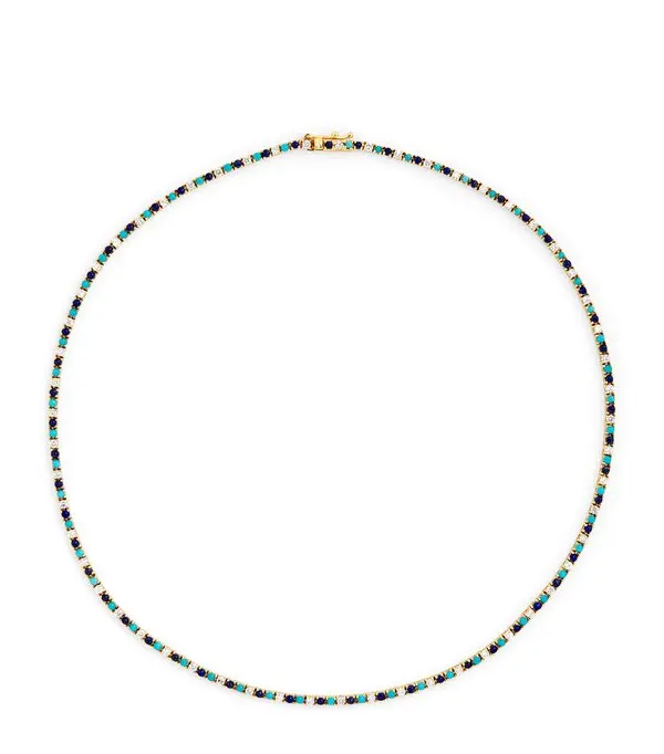 JENNIFER MEYER Diamond And Turquoise Four-prong Tennis Bracelet - Gold