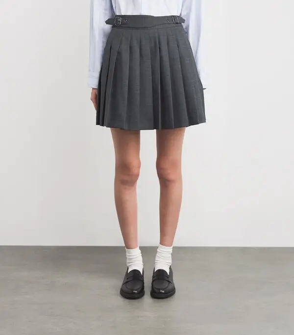 Claudie Pierlot Wool-blend Mini Pleated Skirt