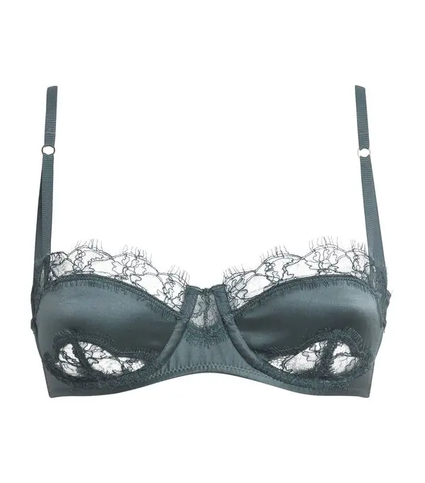 Kiki De Montparnasse Silk-lace Balconette Bra - Blue